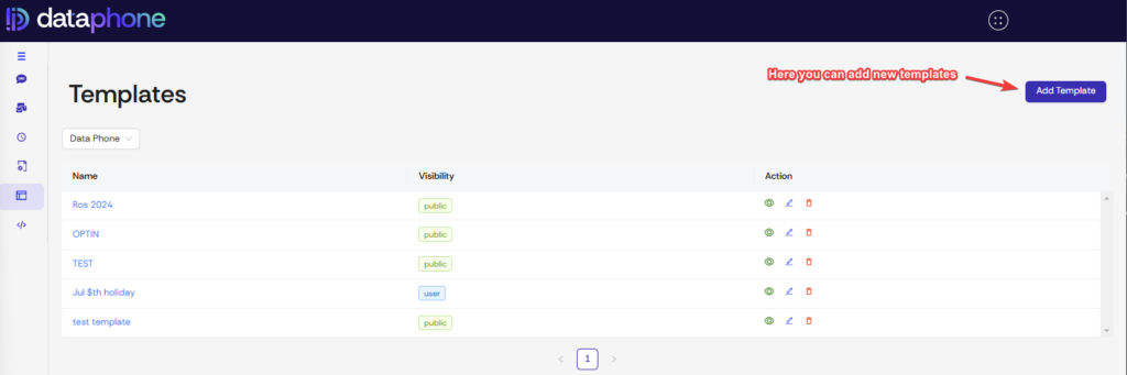Use SMS templates – Dataphone